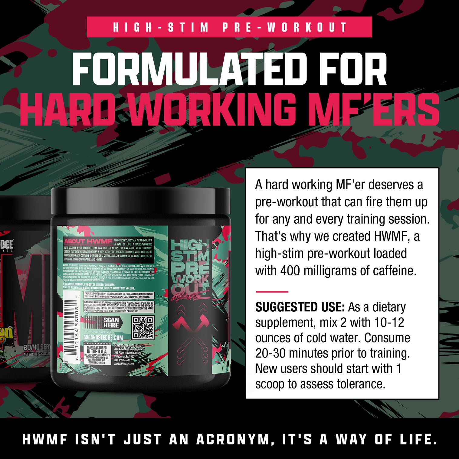 HWMF // HIGH STIM PRE-WORKOUT – Axe & Sledge Supplements