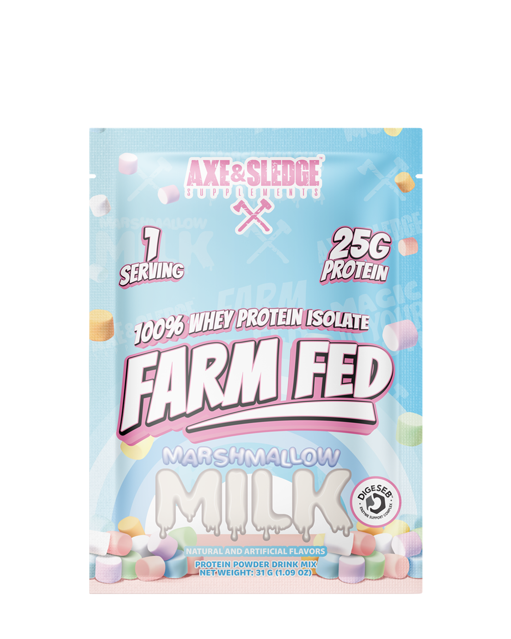 25g Farm Fed Sample Packet - Marshmallow Milk – Axe & Sledge Supplements