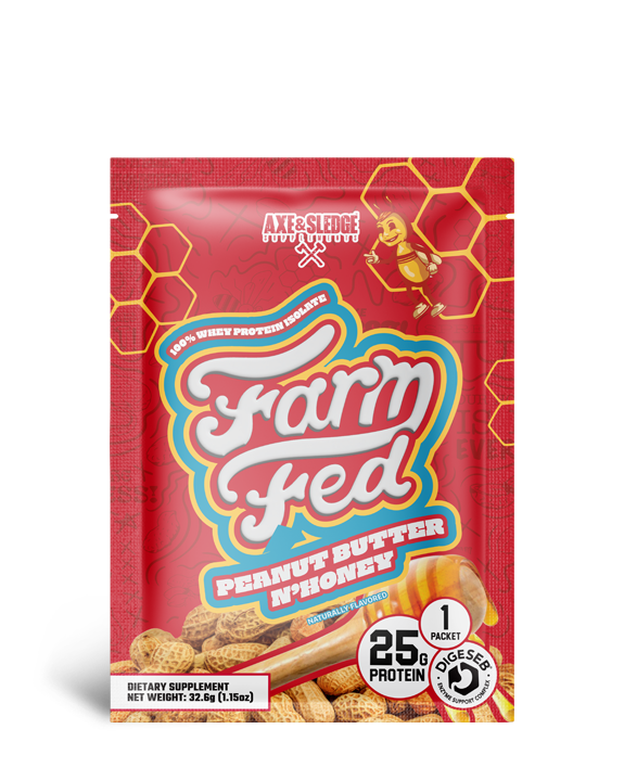 25g Farm Fed Sample Packet - Peanut Butter N' Honey – Axe & Sledge ...